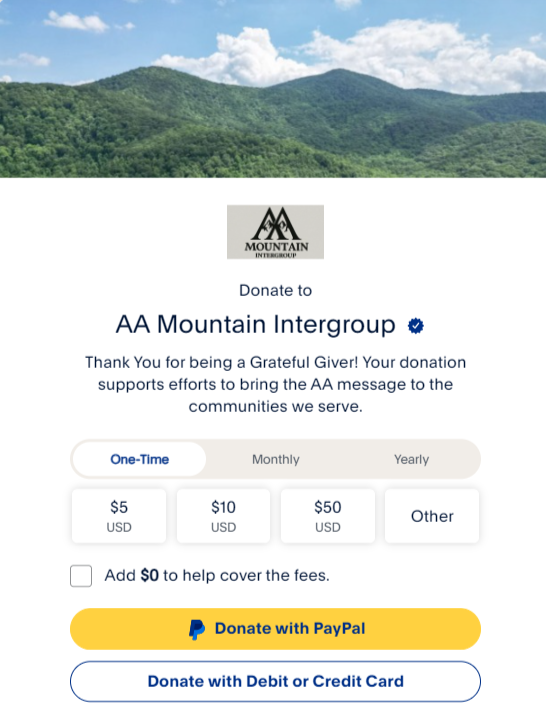 Grateful Givers - WELCOME TO AA MOUNTAIN INTERGROUP